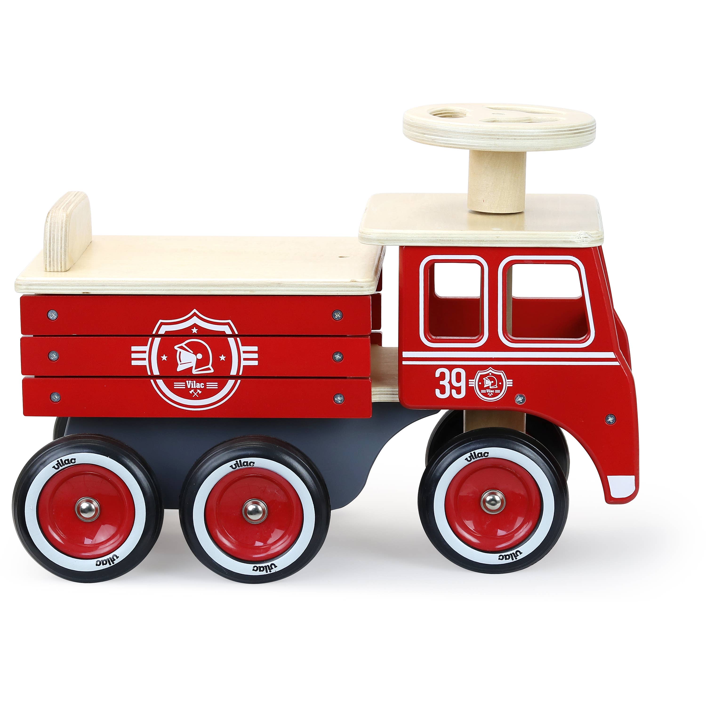 Vilac - Ride On Firetruck – Stork of Stamford
